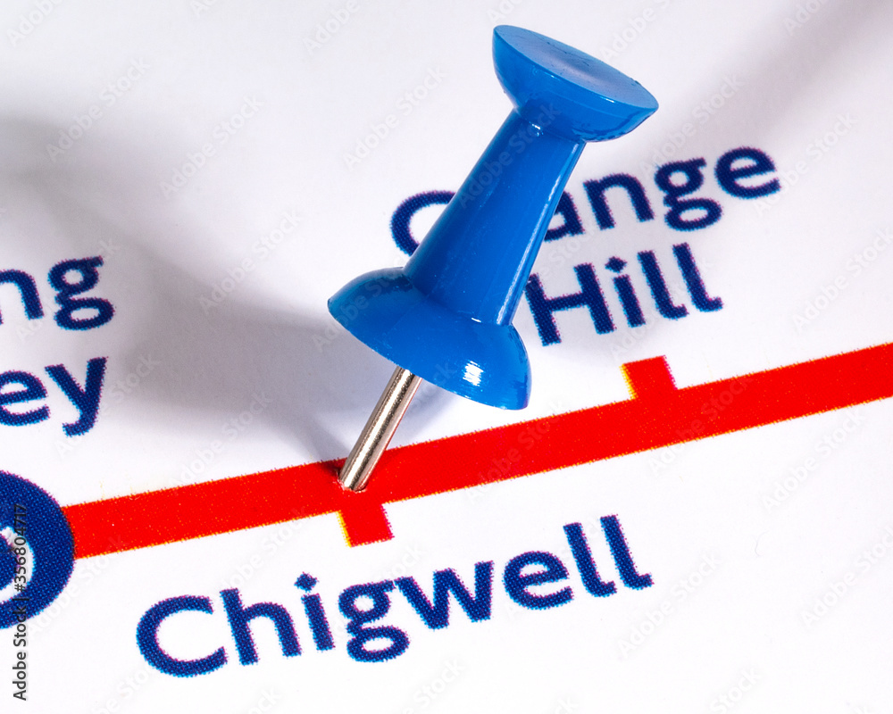 Chigwell Station on a London Underground Map Stock Photo | Adobe Stock
