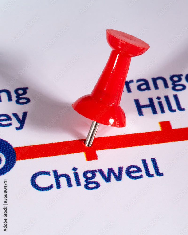 Chigwell Station on a London Underground Map Stock Photo | Adobe Stock
