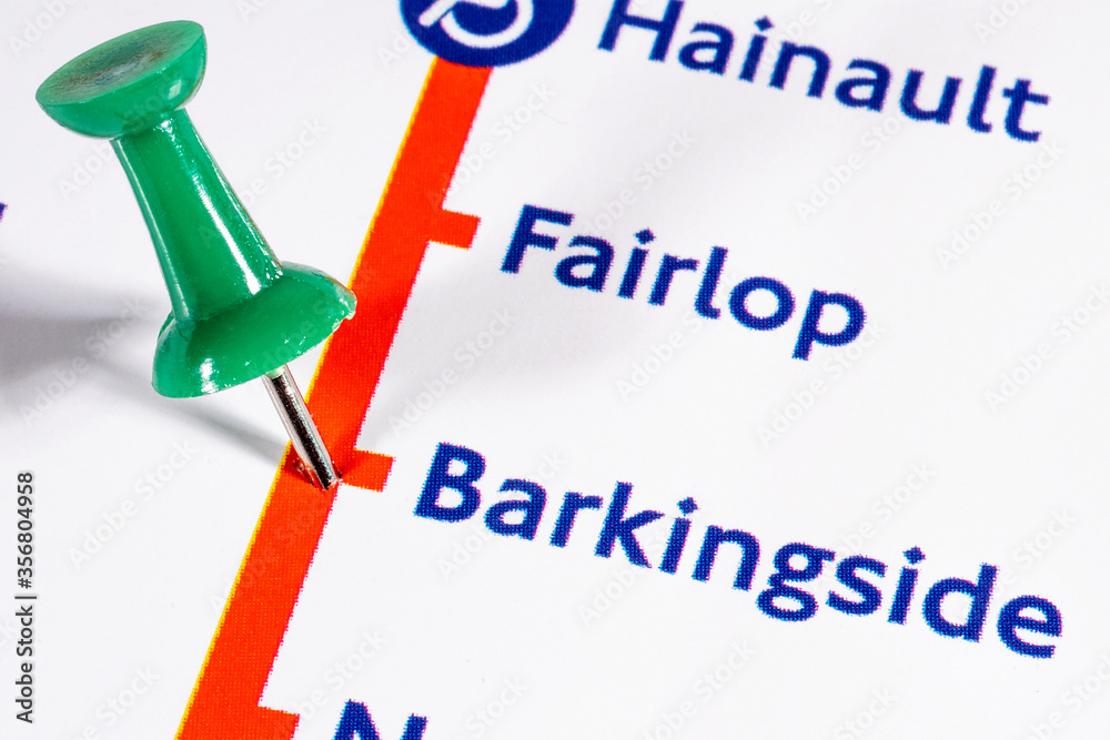 Barkingside Station on the London Underground Map Stock Photo | Adobe Stock