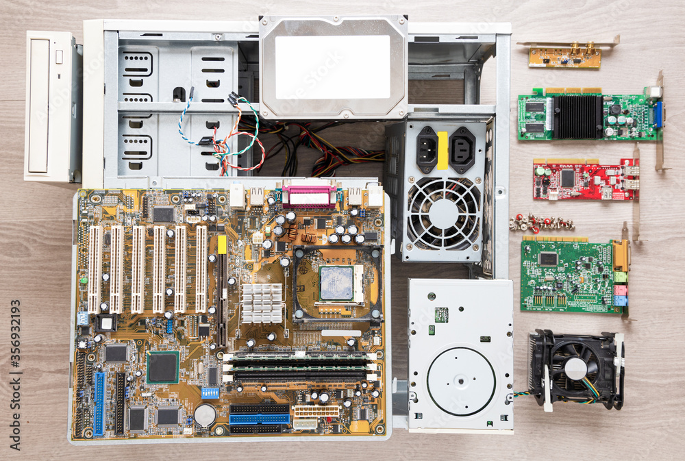 Repairing and assembling a desktop computer. Desktop computer ...