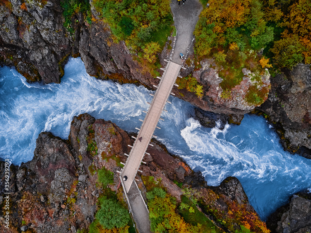Incredibly beautiful Hraunfossar Waterfall. Lava waterfalls. waterfall ...