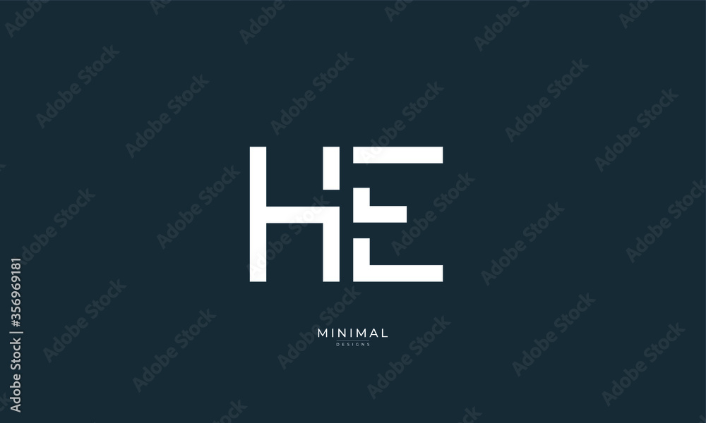 Alphabet letter icon logo HE Stock Vector | Adobe Stock