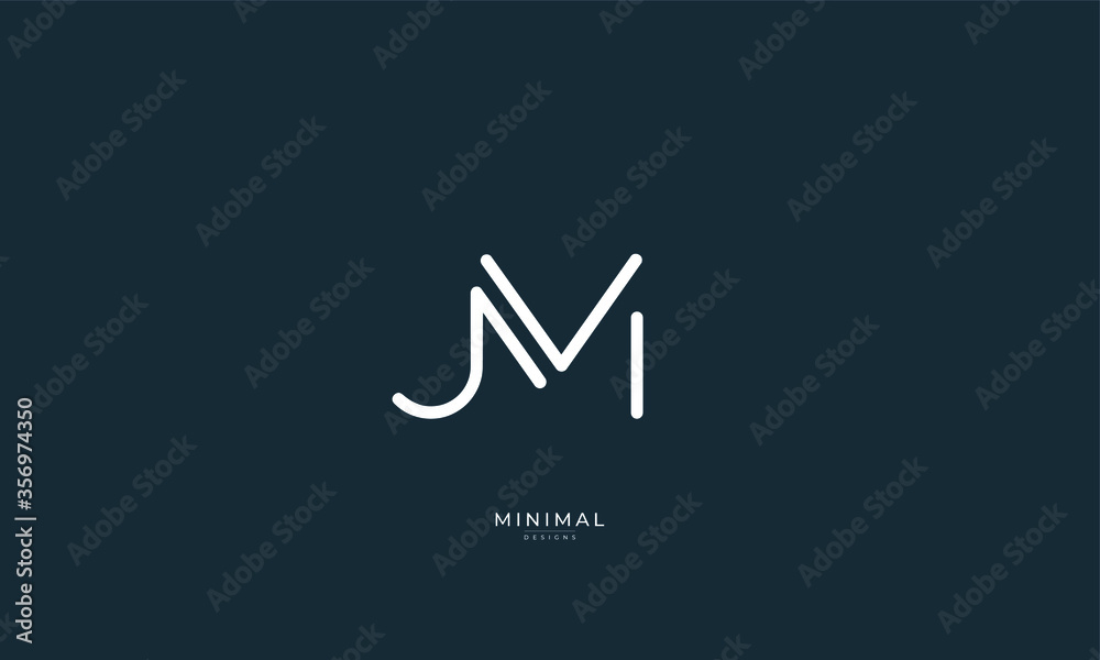 Alphabet letter icon logo JM Stock Vector | Adobe Stock