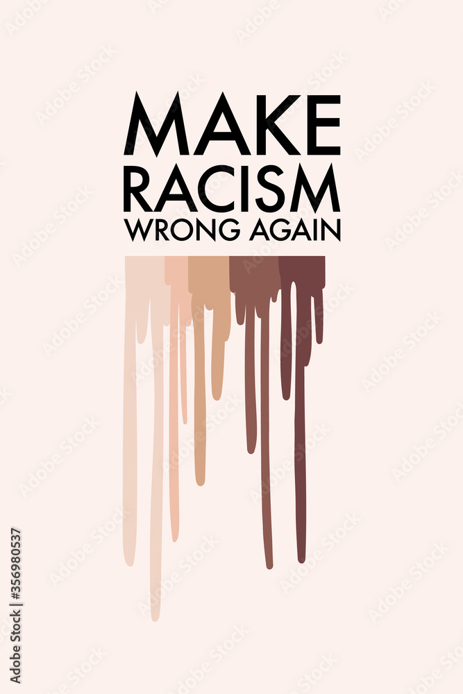 Vector de Stock Make racism wrong again sticker, badge, art. Anti ...