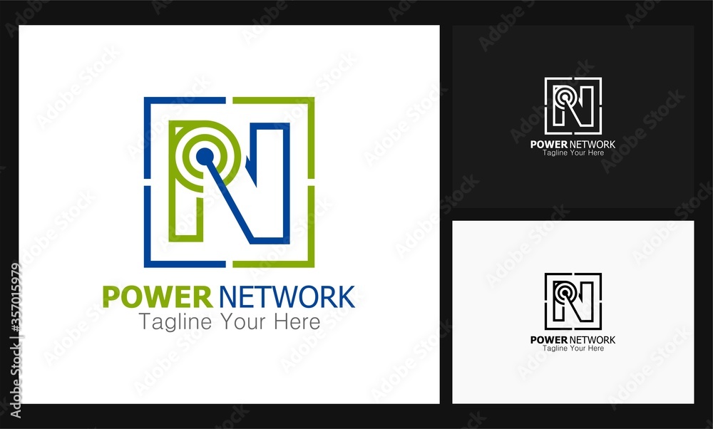 power network concept design link logo Stock Vector | Adobe Stock