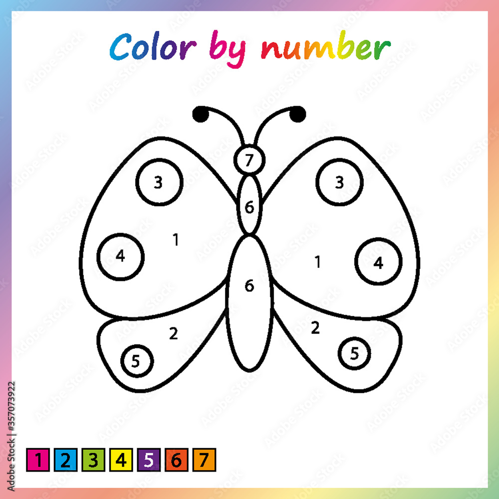 Worksheet for education. painting page, color by numbers. Game for ...