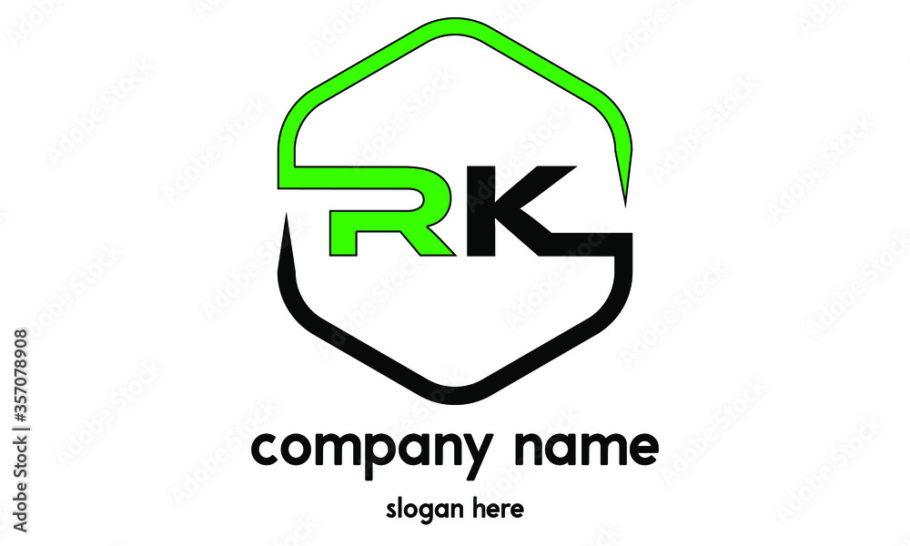 RK alphabet abstract letter based logo design Stock Vector | Adobe Stock
