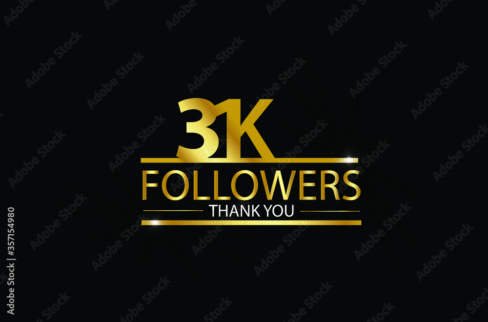31K, 31.000 Followers celebration logotype. anniversary logo with ...