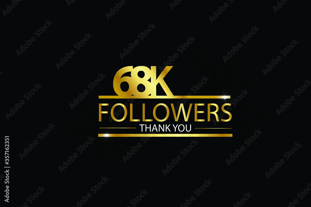 68K, 68.000 Followers celebration logotype. anniversary logo with ...