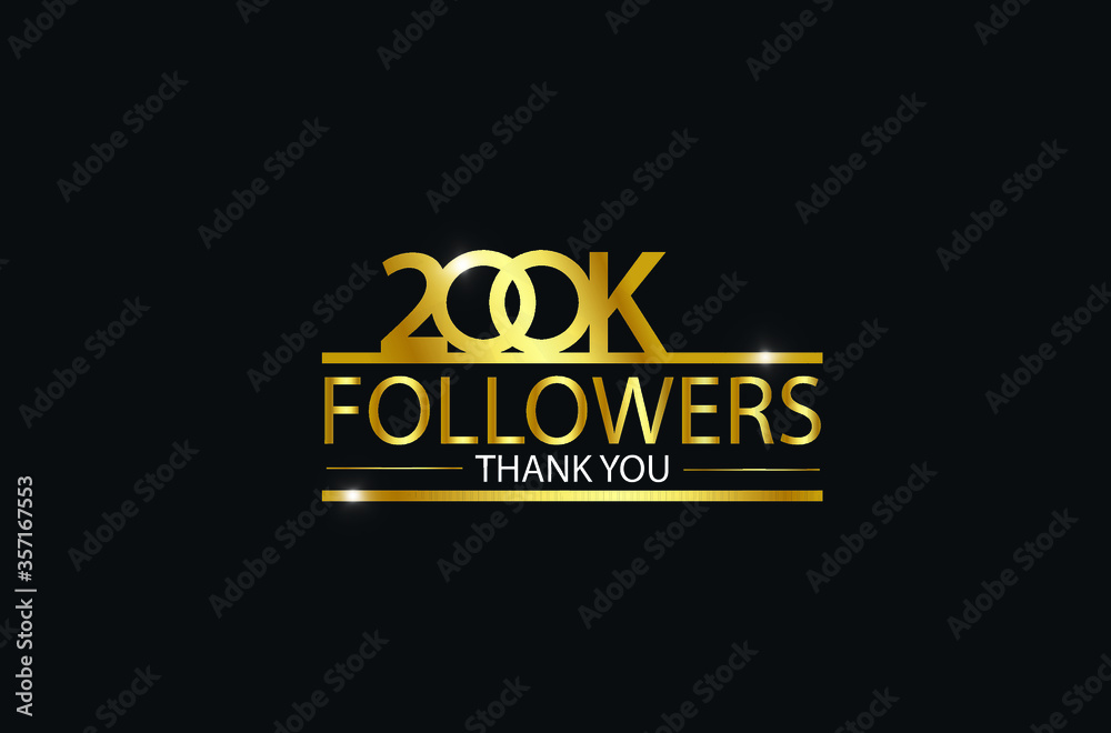 200K, 200.000 Followers celebration logotype. anniversary logo with ...