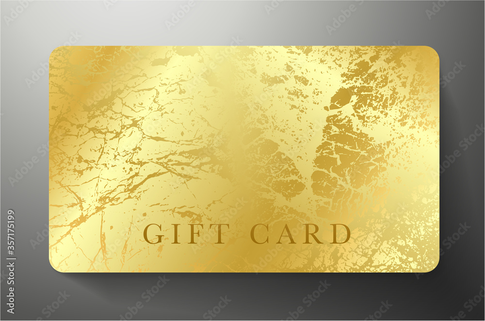 Gift Card with gold royal texture isolated on black luxe background ...