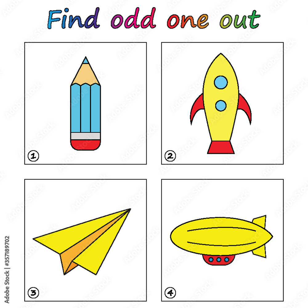 Find odd one out - game for kids. Worksheet. Visual Educational puzzle ...