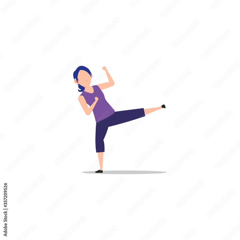 Cartoon character illustration of human action poses postures. Flat ...