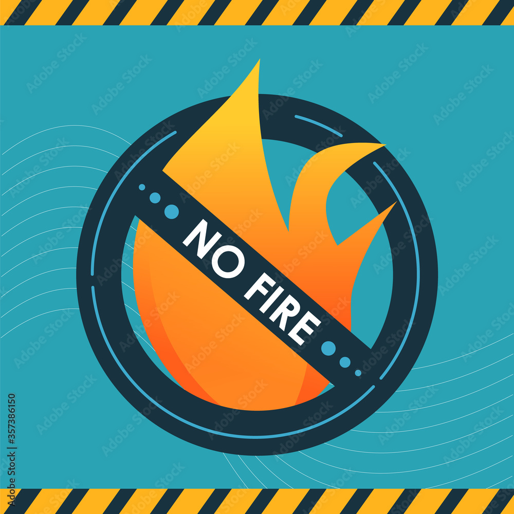 Banner template. No fire. Do not play with fire. Warning sign Isolated ...