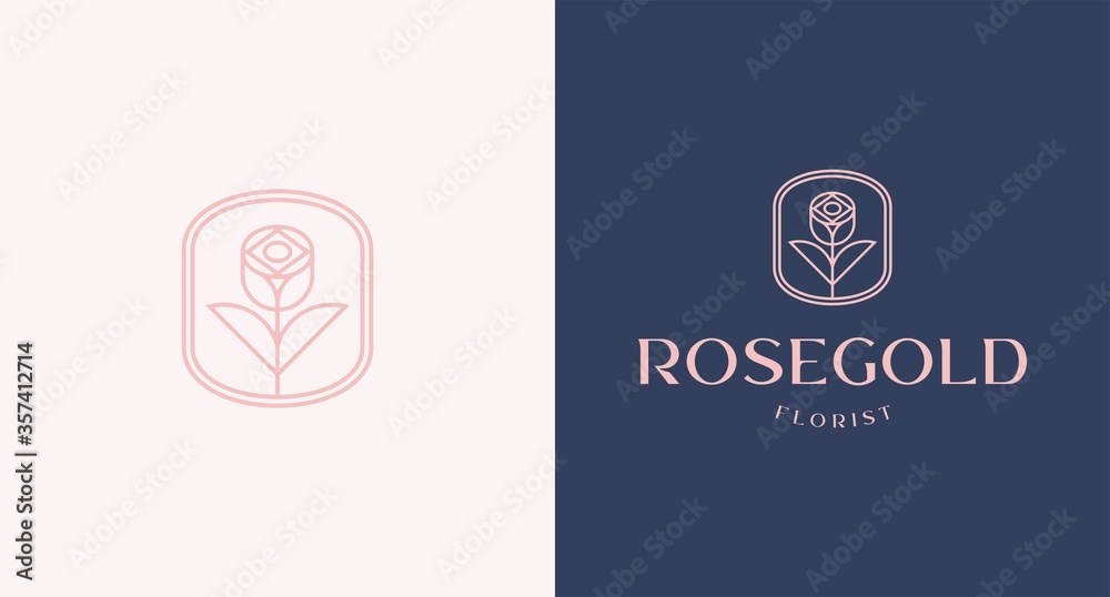 Rose gold logo vector art Stock Vector | Adobe Stock