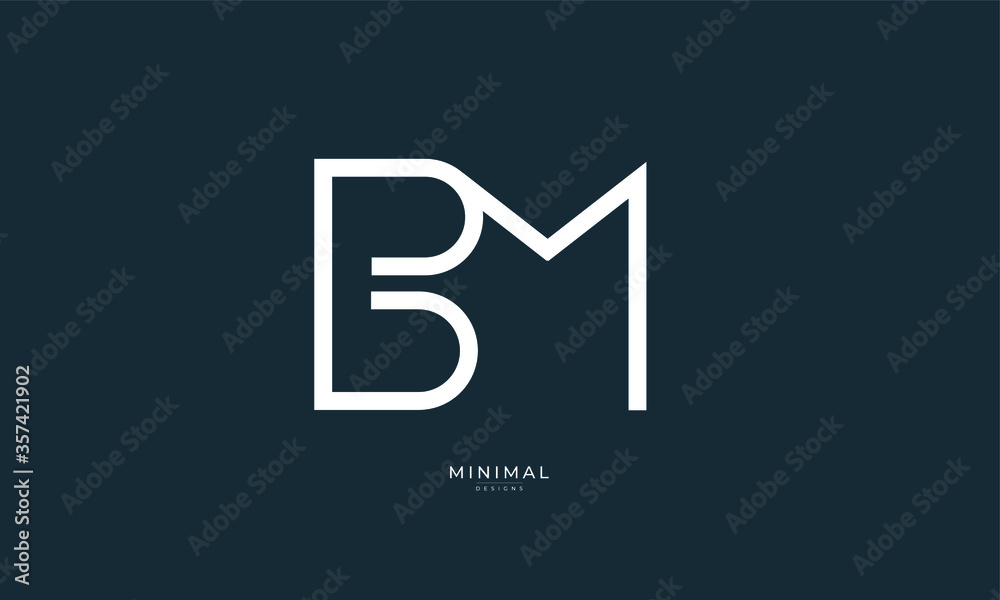Alphabet letter icon logo BM Stock Vector | Adobe Stock