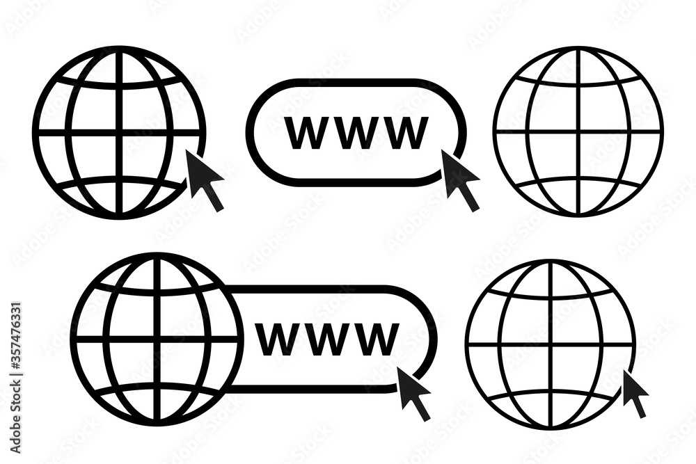 online internet icon website symbol set vector illustration. www site ...