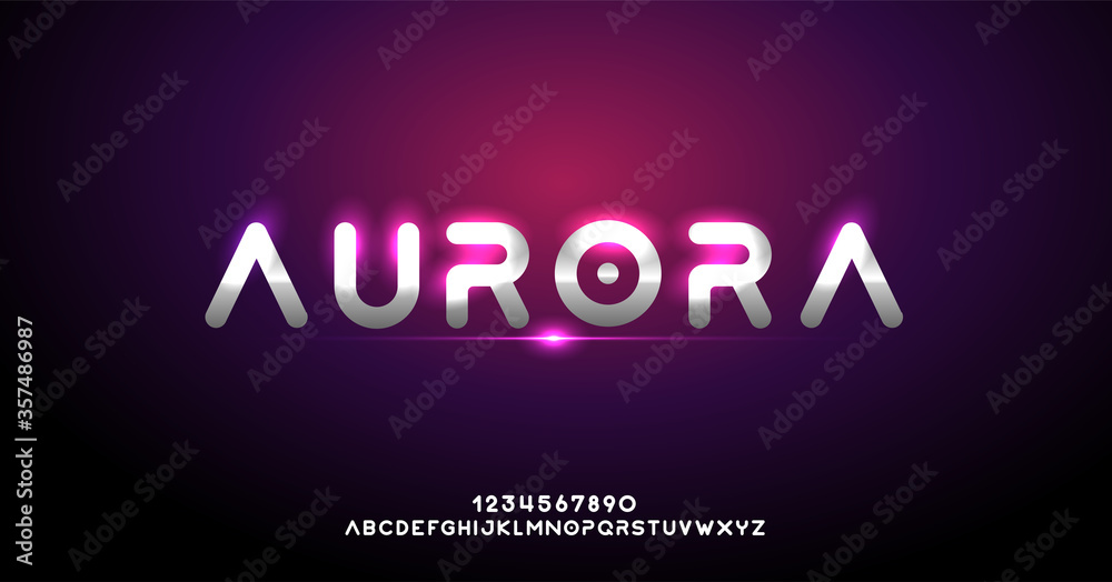 Abstract future digital alphabet fonts. Typography technology ...