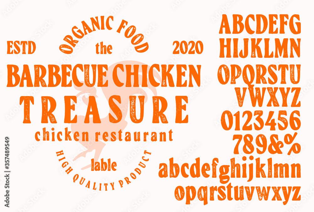 Hand drawn vintage retro font. Outdoor advertising of American ...