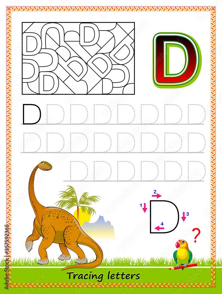 Worksheet for tracing letters. Find and paint all letters D. Kids ...