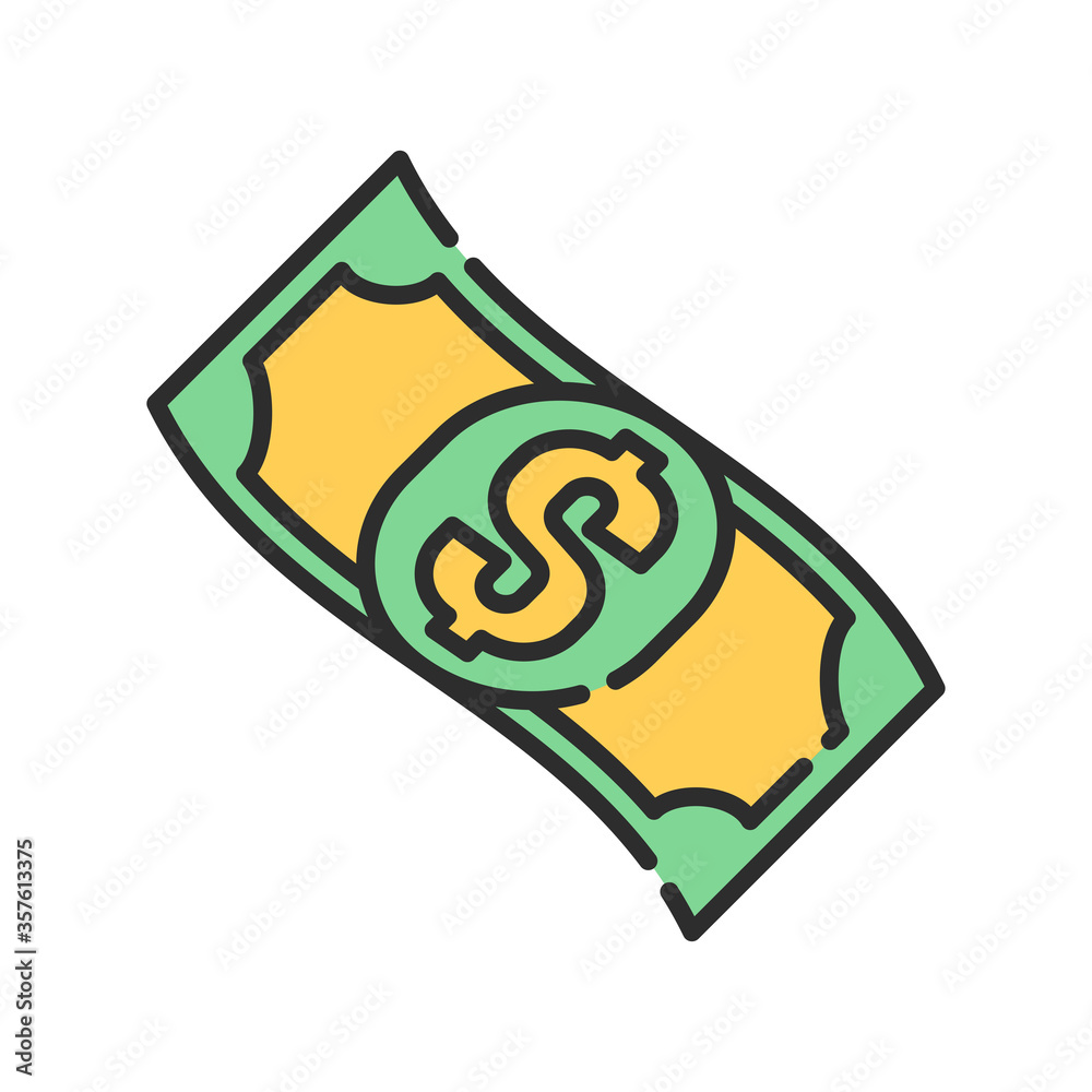 Cash flow color line icon. Report and financial statements. Bookkeeping ...