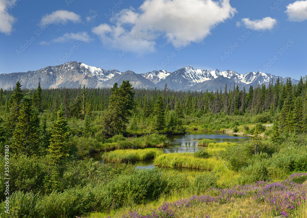 Jarvis River and Mount Kluane National Park, Yukon, Canada, Alaska ...
