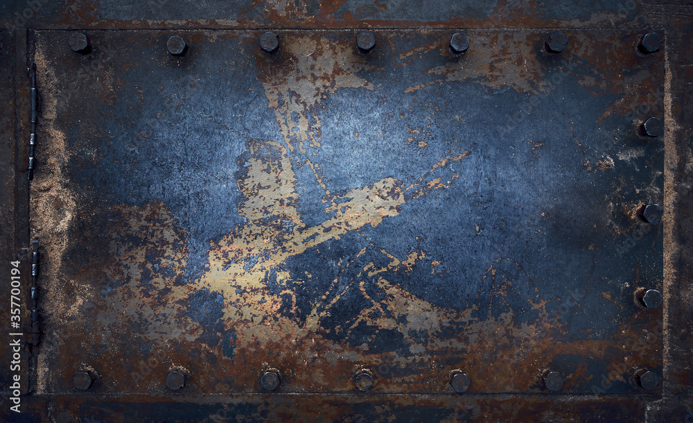 Horizontal panoramic design on metal steel brutal texture for pattern ...