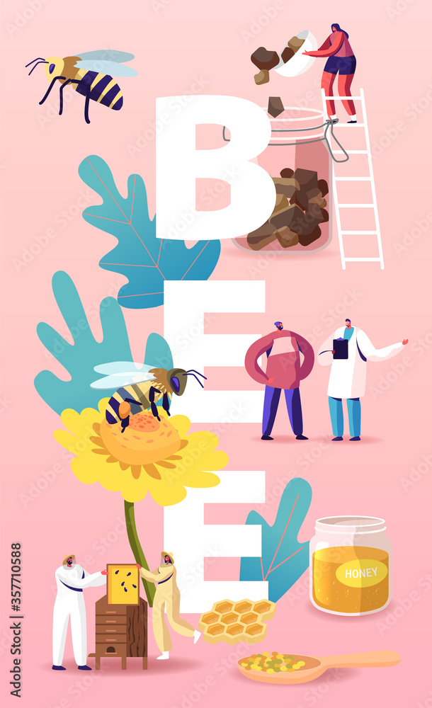 Stock-Vektorgrafik „People Breed Bees, Extracting Honey Concept ...