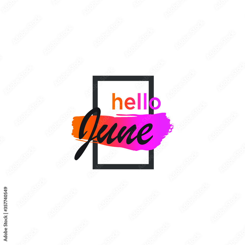 logo hello june vector icon templet Stock Vector | Adobe Stock