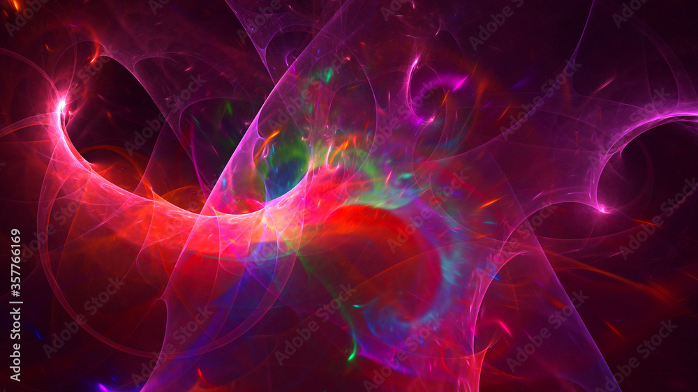 3D rendering abstract multicolor fractal light background Stock ...