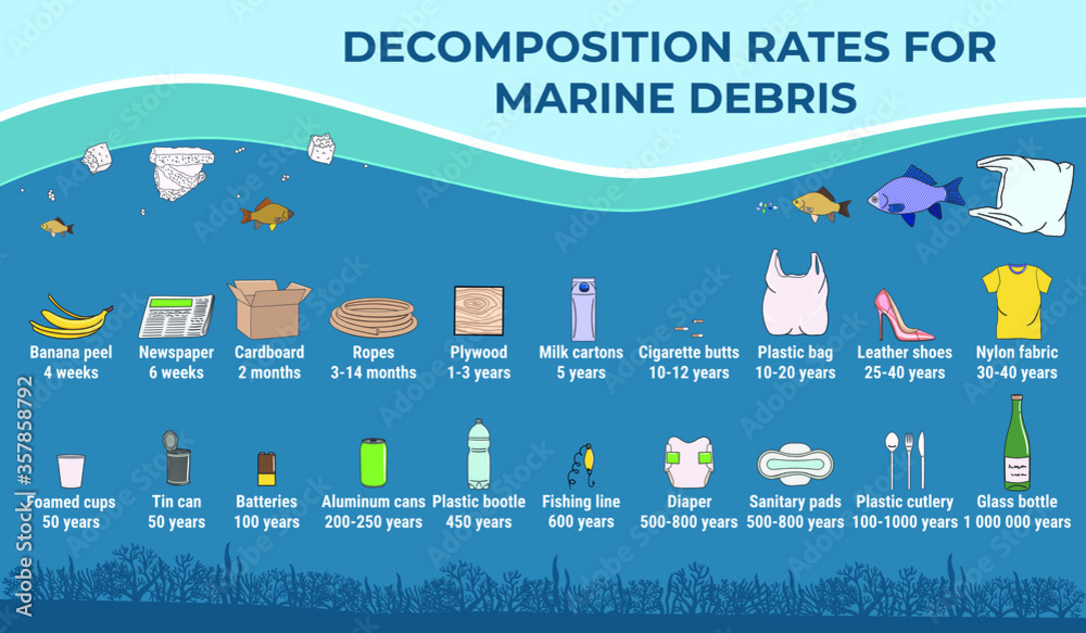 Decomposition rates for marine debris. How long does it take to ...