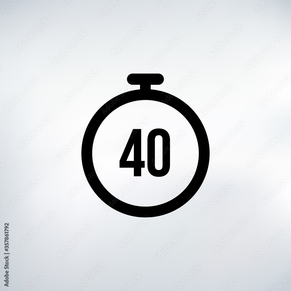 40 seconds Countdown Timer icon set. time interval icons. Stopwatch and time measurement. Stock ...