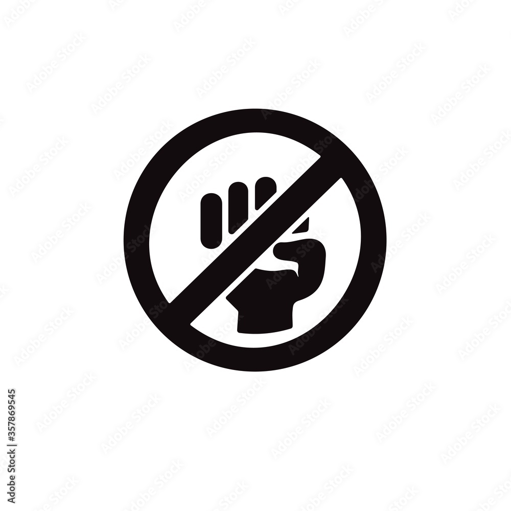 Stop violence icon. No bullying sign. Prohibition of domestic violence ...