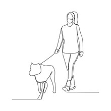 Woman Walking Dog Art Free Stock Photo - Public Domain Pictures