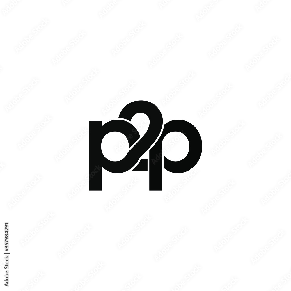 p2p letter original monogram logo design Stock Vector | Adobe Stock