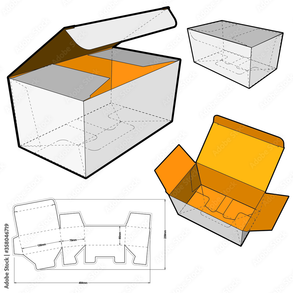 Folding Box and Die-cut Pattern. The .eps file is full scale and fully ...