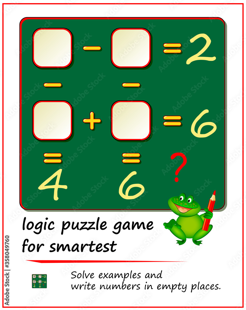 Mathematical logic puzzle game for smartest. Solve examples and write ...
