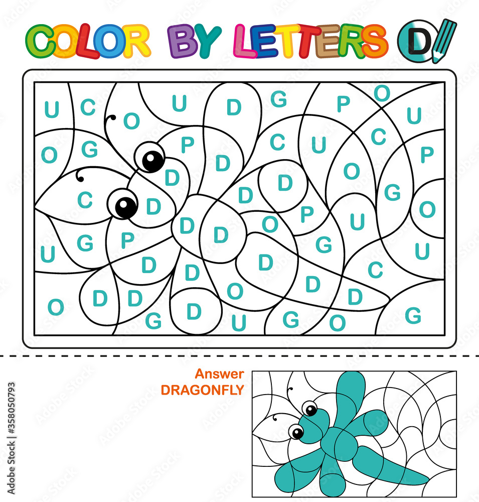 ABC Coloring Book for children. Color by letters. Learning the capital ...