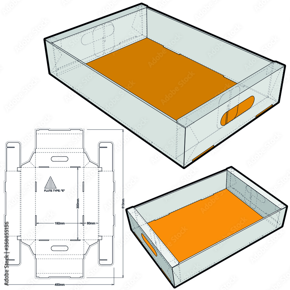Stackable Retail Double Edge Box (Internal measurement 30x19+6) and Die ...