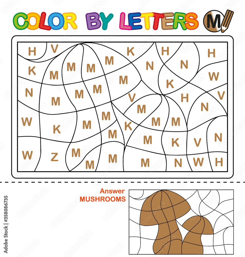 ABC Coloring Book for children. Color by letters. Learning the capital ...