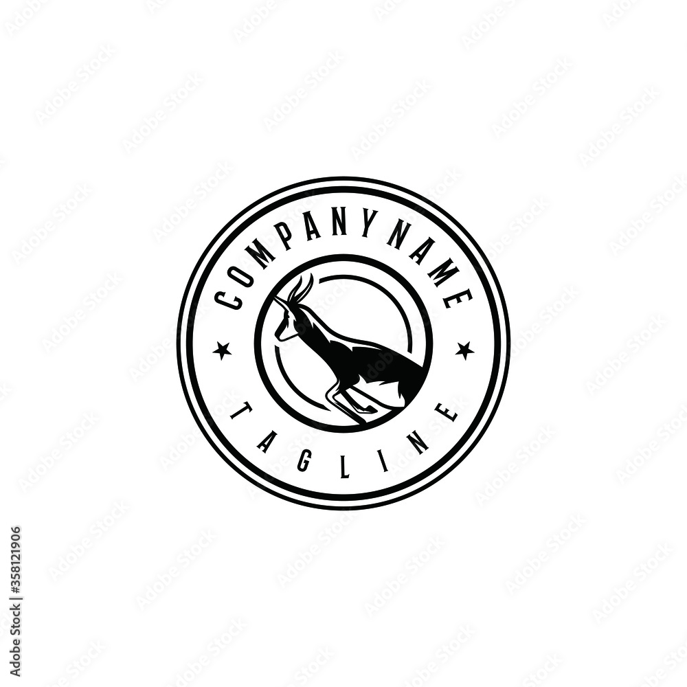 Vector de Stock Springbok logo design template. Awesome a springbok ...