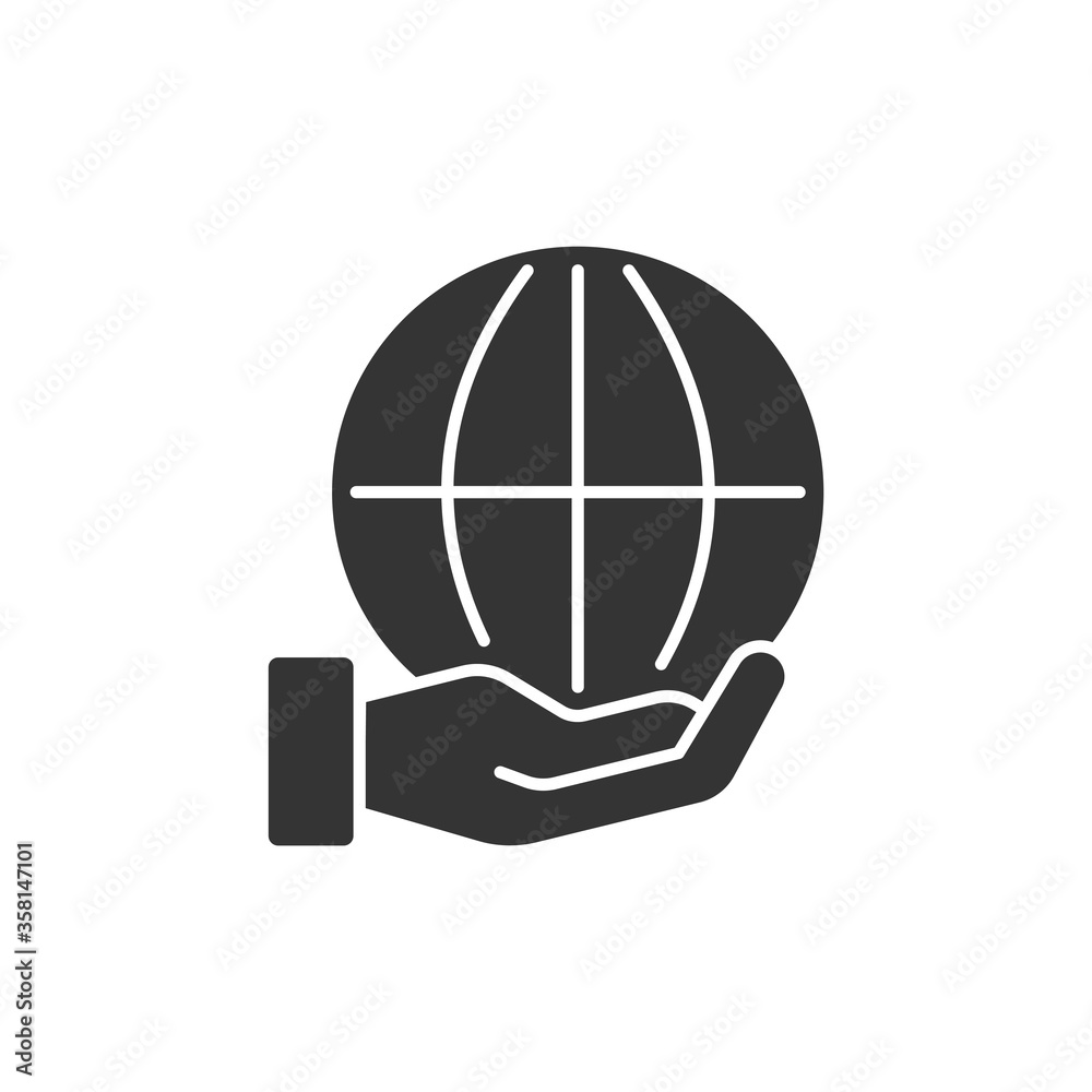 Sustainable development black glyph icon. Environmental protection sign ...