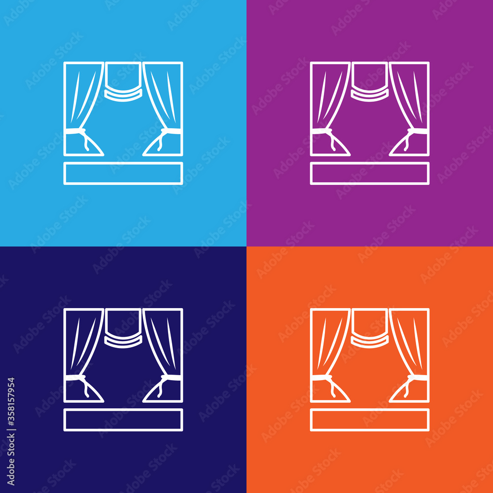 Stage theatre icon. Element of theatre illustration. Premium quality ...
