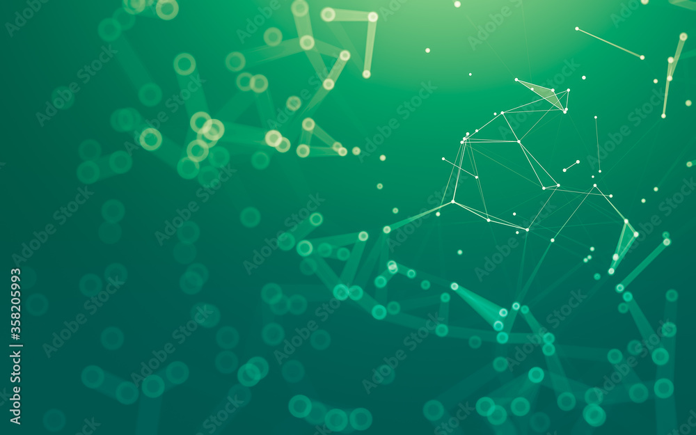 Abstract background. Molecules technology with polygonal shapes, connecting dots and lines ...