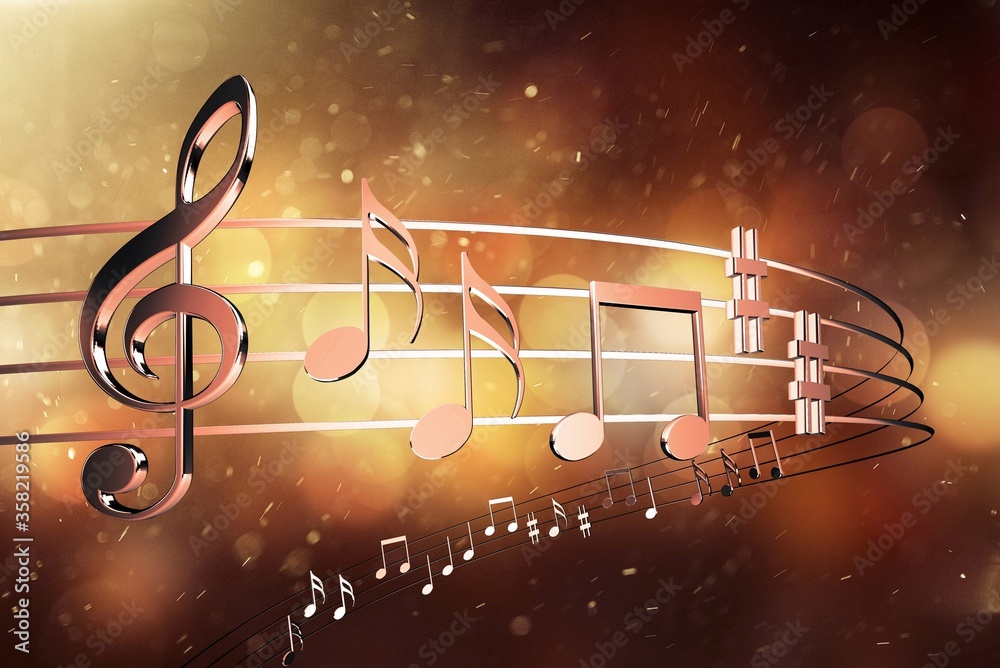 Classic music notes on the colored background Stock Photo | Adobe Stock