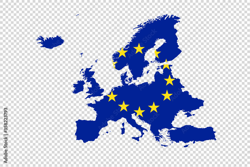 Europe map with flag on png or transparent background,illustration ...