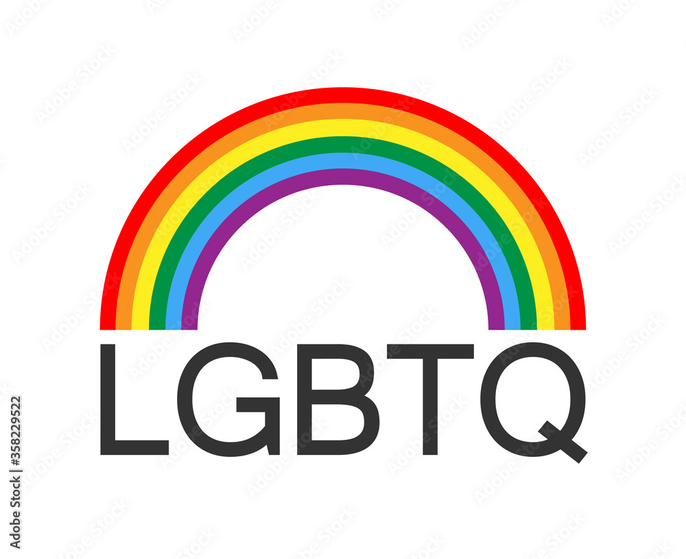 LGBTQ logo with rainbow symbol, vector symbol of LGBT Pride community ...