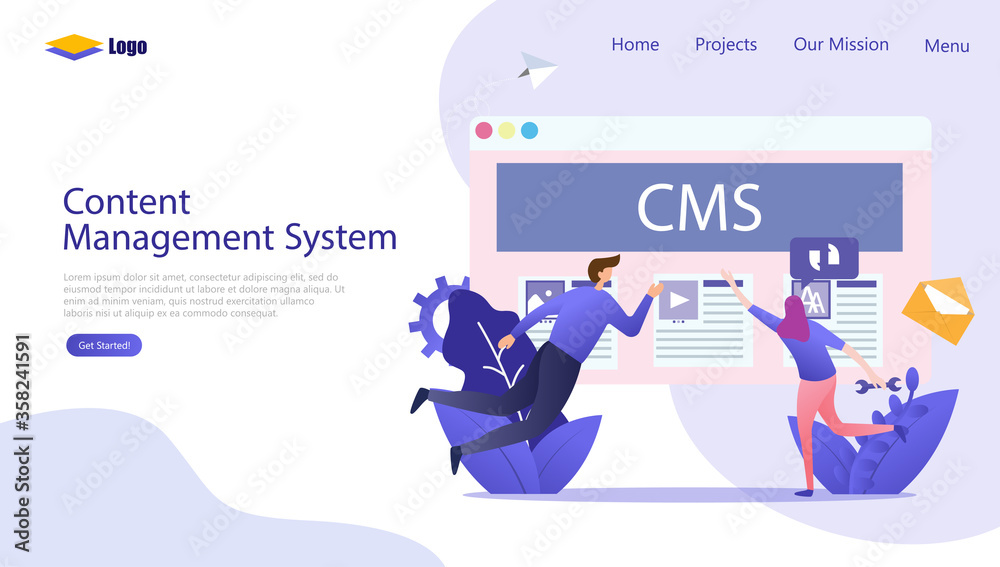 Content Management System Vector Illustration Concept, Suitable for web ...