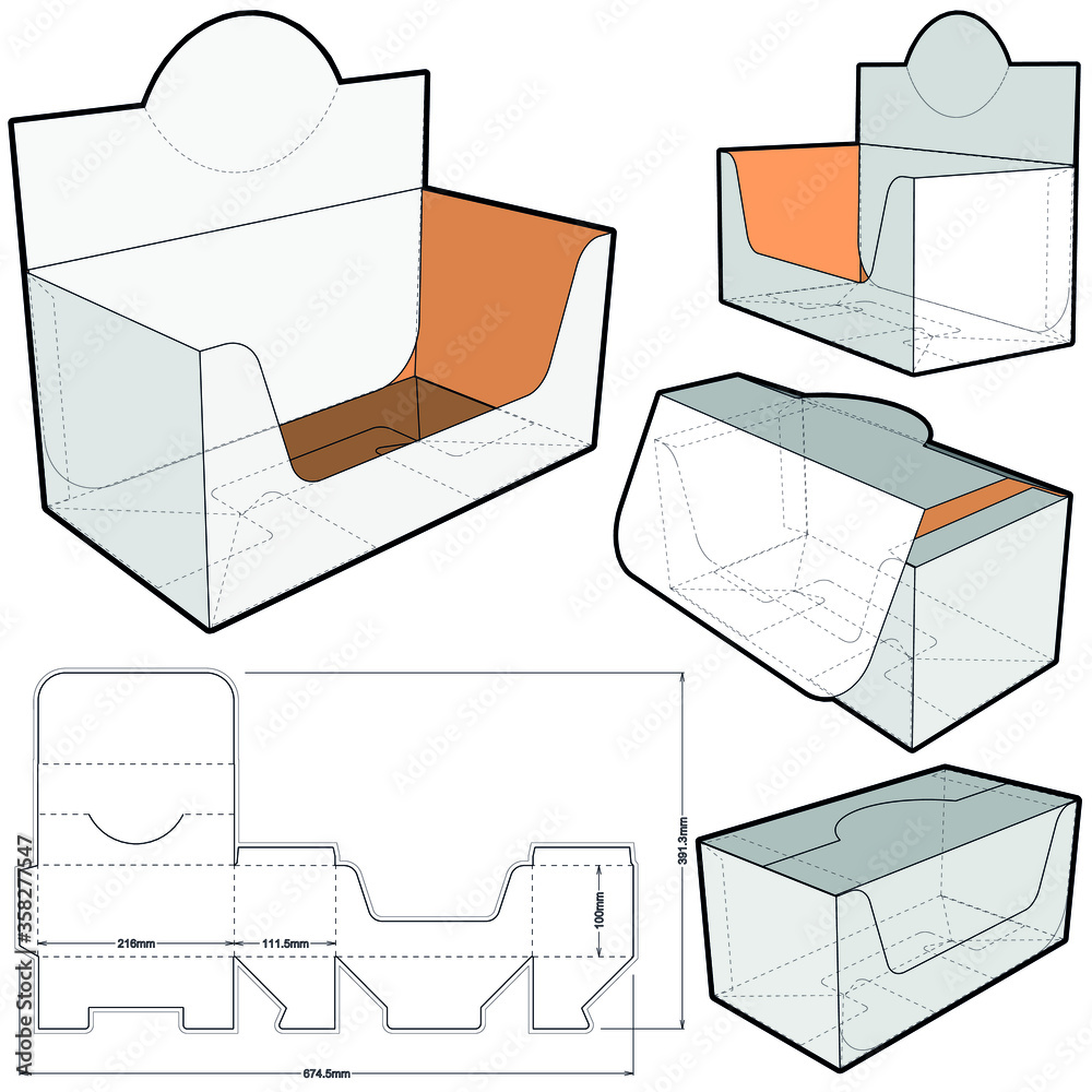 Counter display stand and Die-cut Pattern. The .eps file is full scale ...