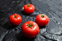 Four Red Tomatoes On Table Free Stock Photo - Public Domain Pictures